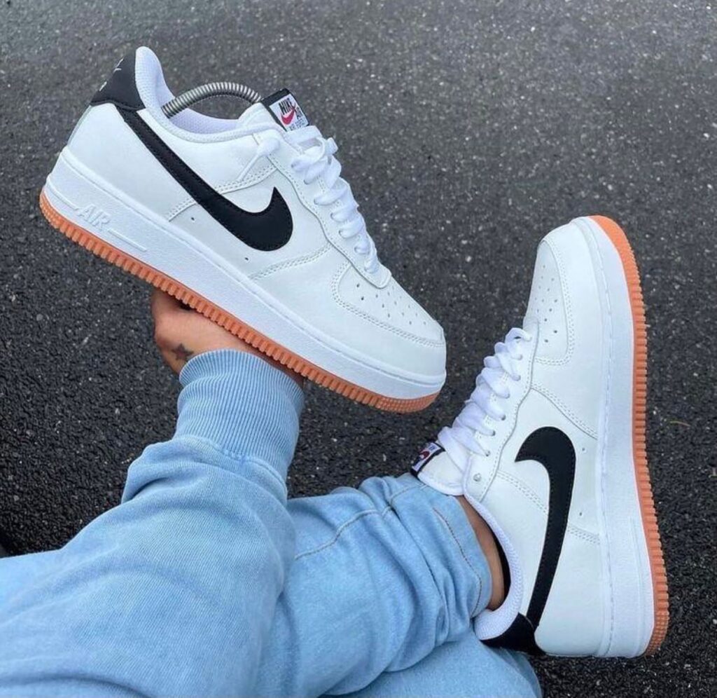 NIKE AF1 BLANCO NEGRO SUELA CAFE – bodegamoda